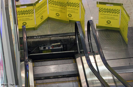 Woman badly injured after falling through MRT escalator - Lite & EZ ...