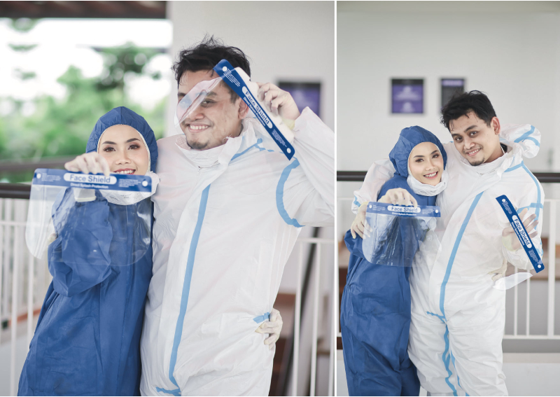 Love during a pandemic: Frontliner couple has PPE-themed wedding shoot ...