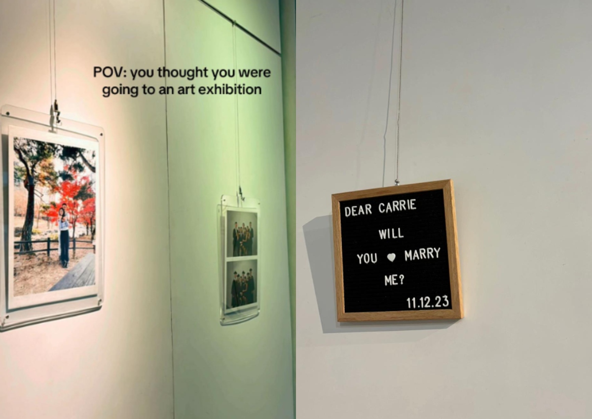 Man takes 6 months to plan proposal disguised as an art exhibition ...