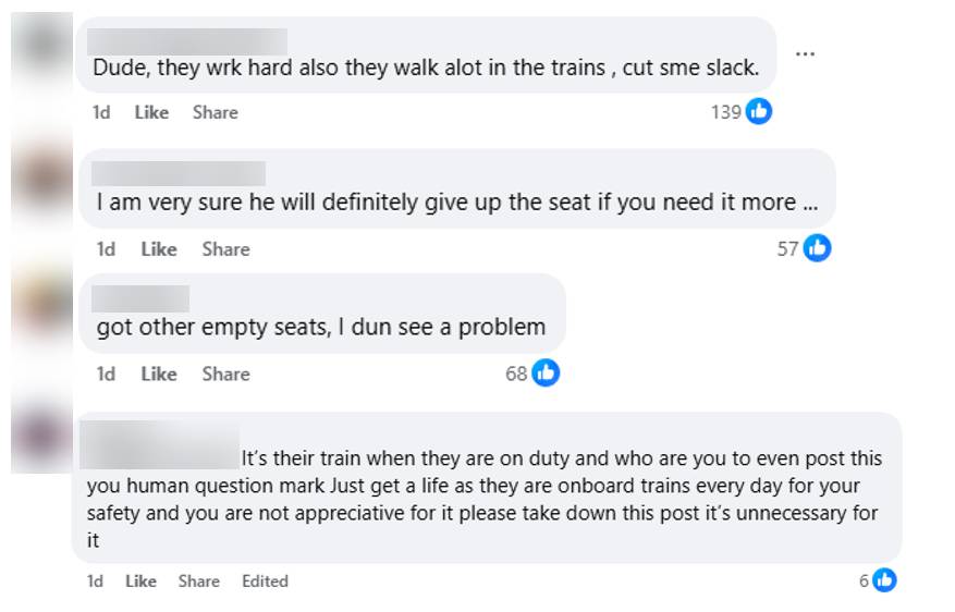 'Staff are human being also': Netizens back SMRT staff who sat on ...