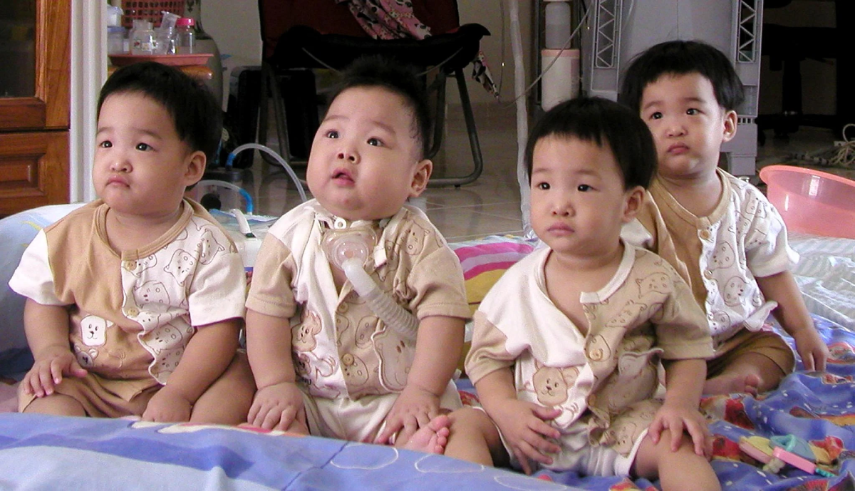 Quadruplets beat the odds despite having only 40% chance of survival when they were born ...