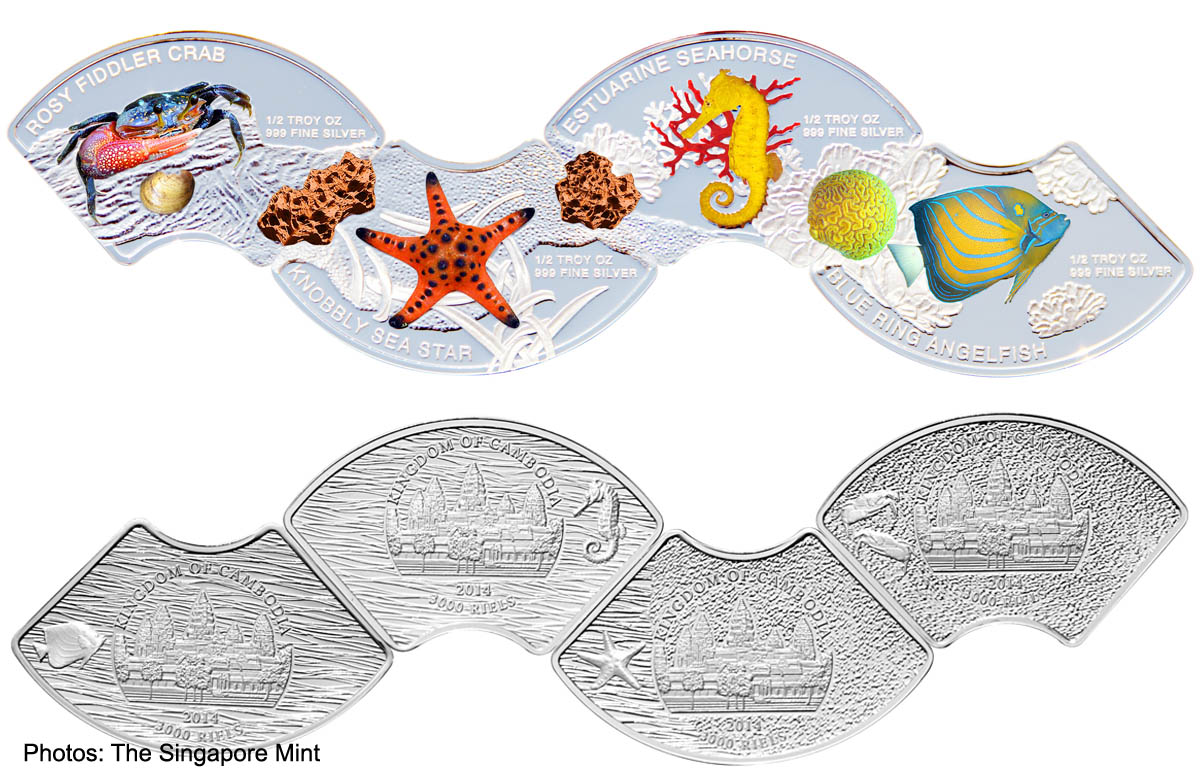 Singapore Mint unveils wave-shaped coin set featuring local marine life ...