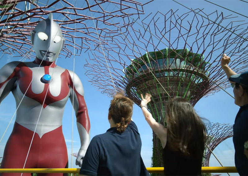 Battle of giants: Ultraman fights kaiju in Gardens by the Bay ...