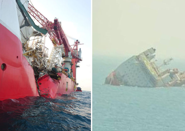 Cable ship capsizes after collision with tanker near Singapore ...