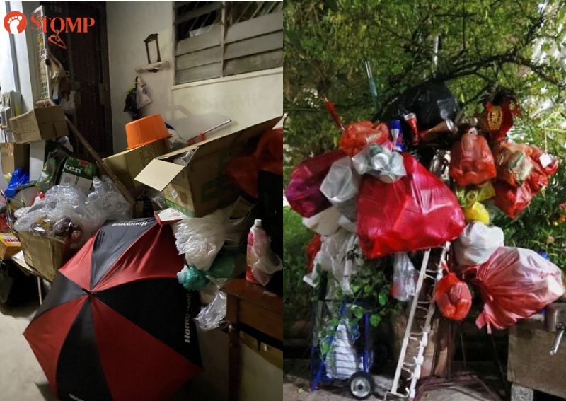 Granny creates 'rubbish tree' in Yishun, also piles items in front of ...