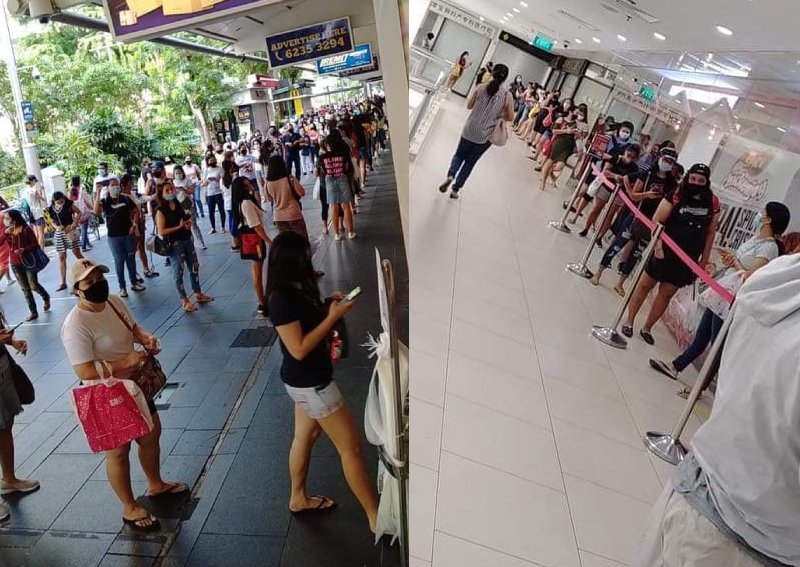 What circuit breaker? Snaking queue outside Lucky Plaza sparks concern ...