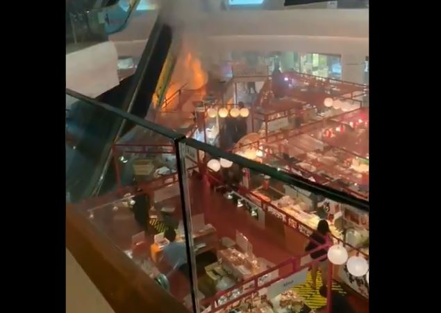 One taken to hospital after fire breaks out at Tampines Mall's atrium ...