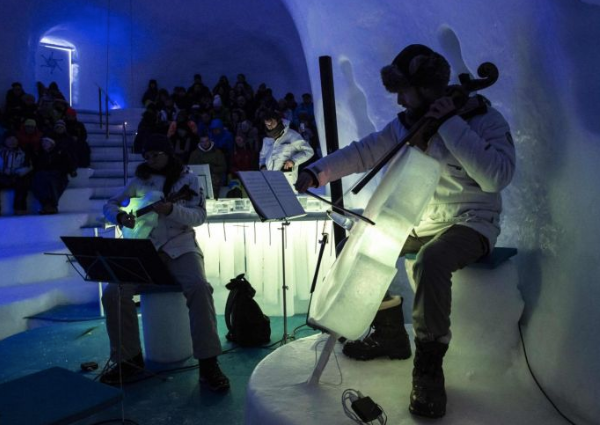 Ice instruments melt musical boundaries in Italian Alps, World News ...