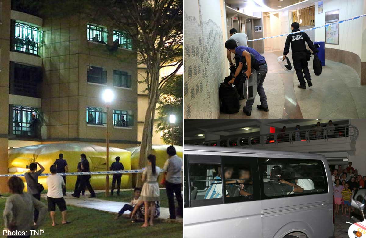 3 arrested in drugs bust after 4-hour stand off , Singapore News - AsiaOne