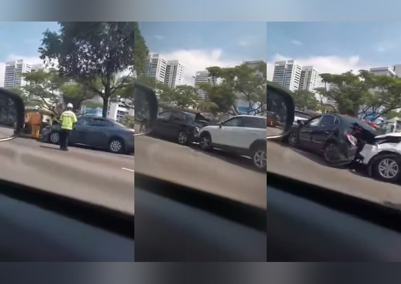 2 children among 6 people injured in PIE chain collision, Singapore ...