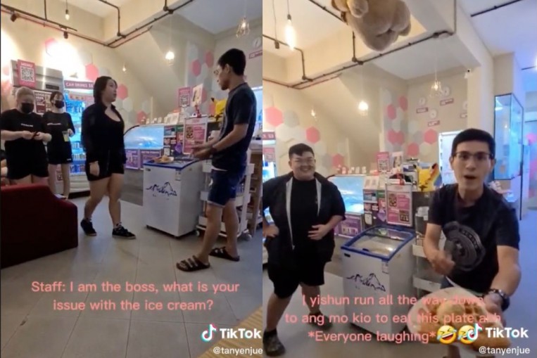 'Angry' customer stirs things up at Ang Mo Kio ice cream cafe, but ...